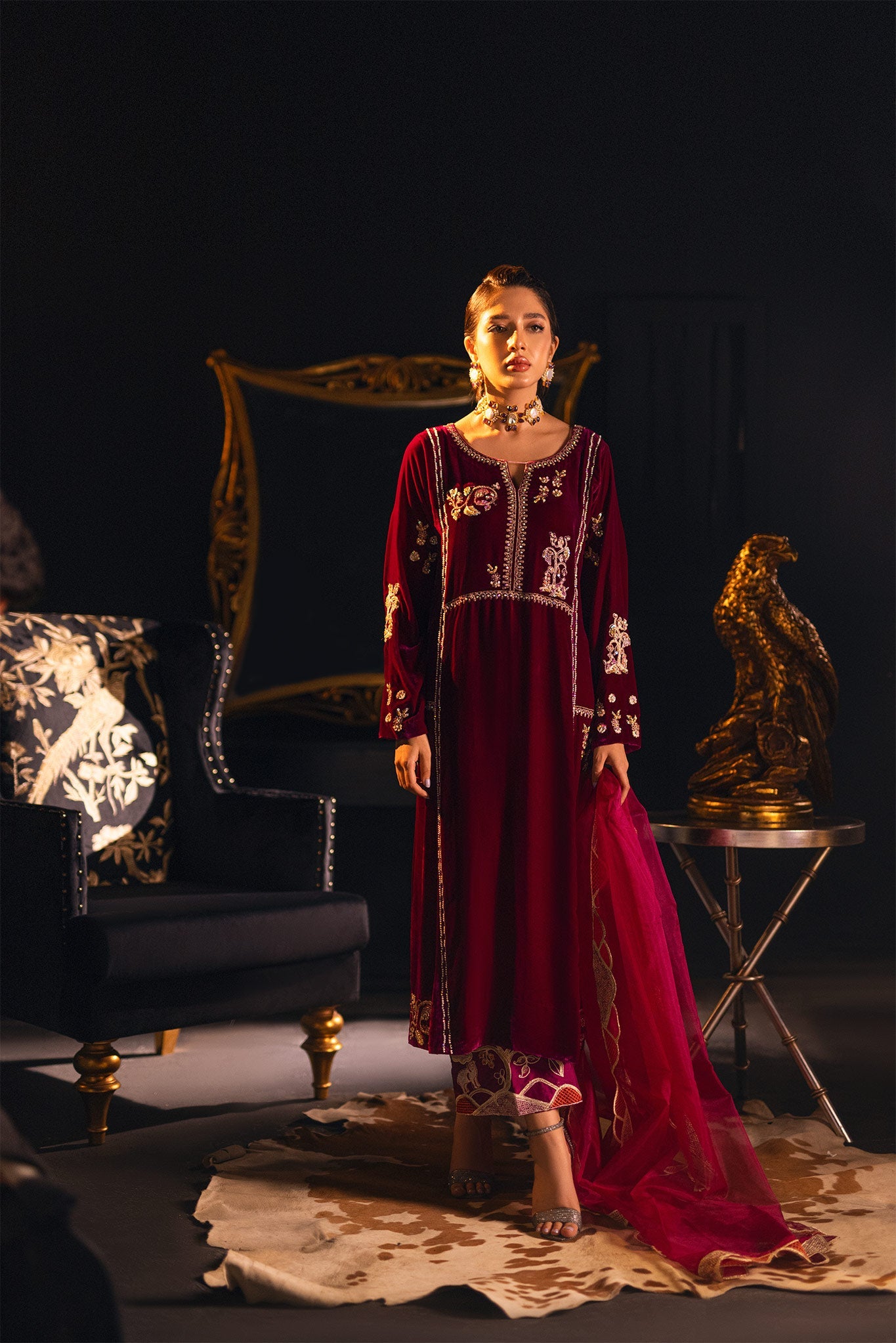 Parisa Velvet Dreams, Hand Embellishments Dress