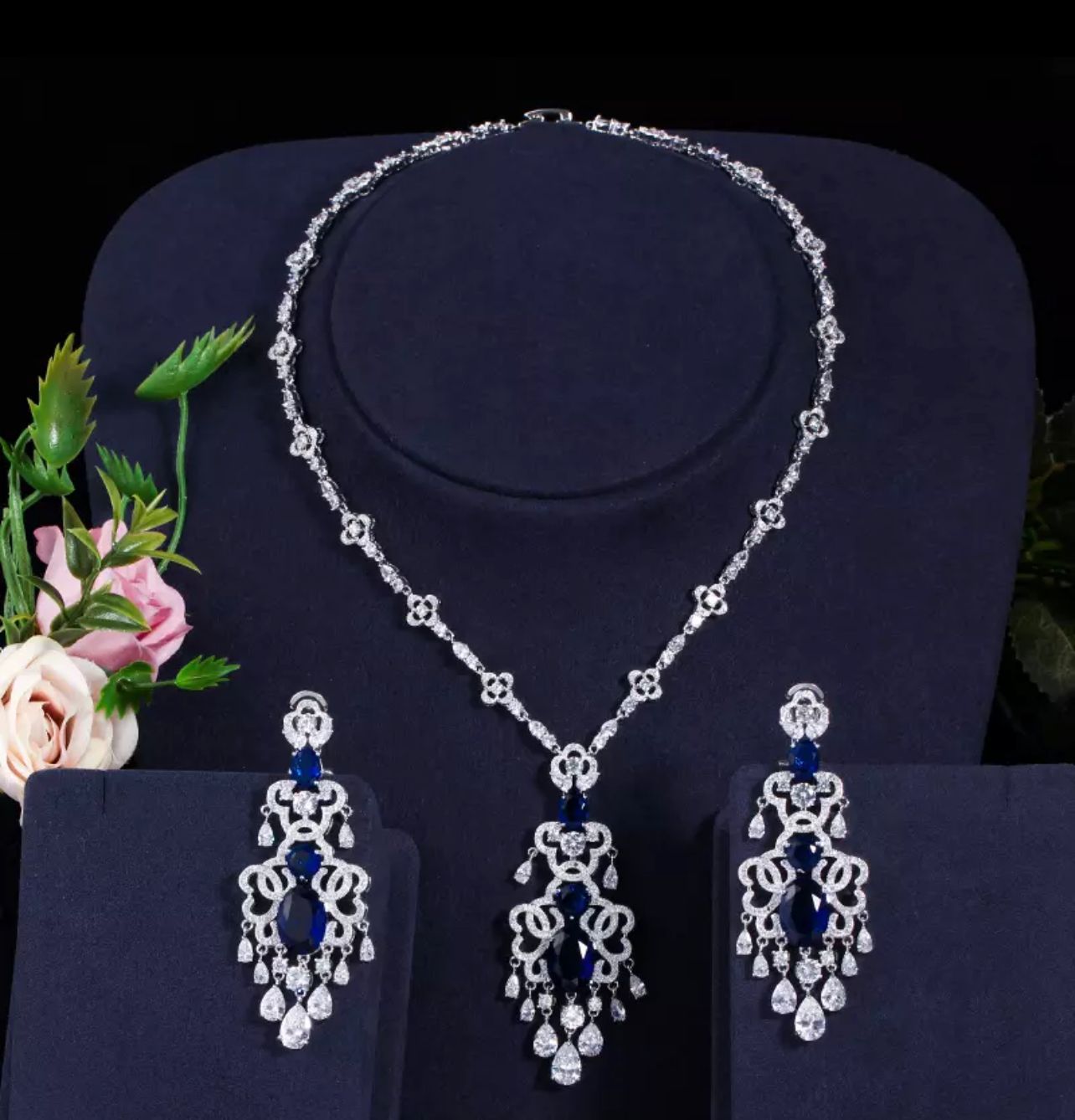 Sapphire Zircon Set Regal Radiance