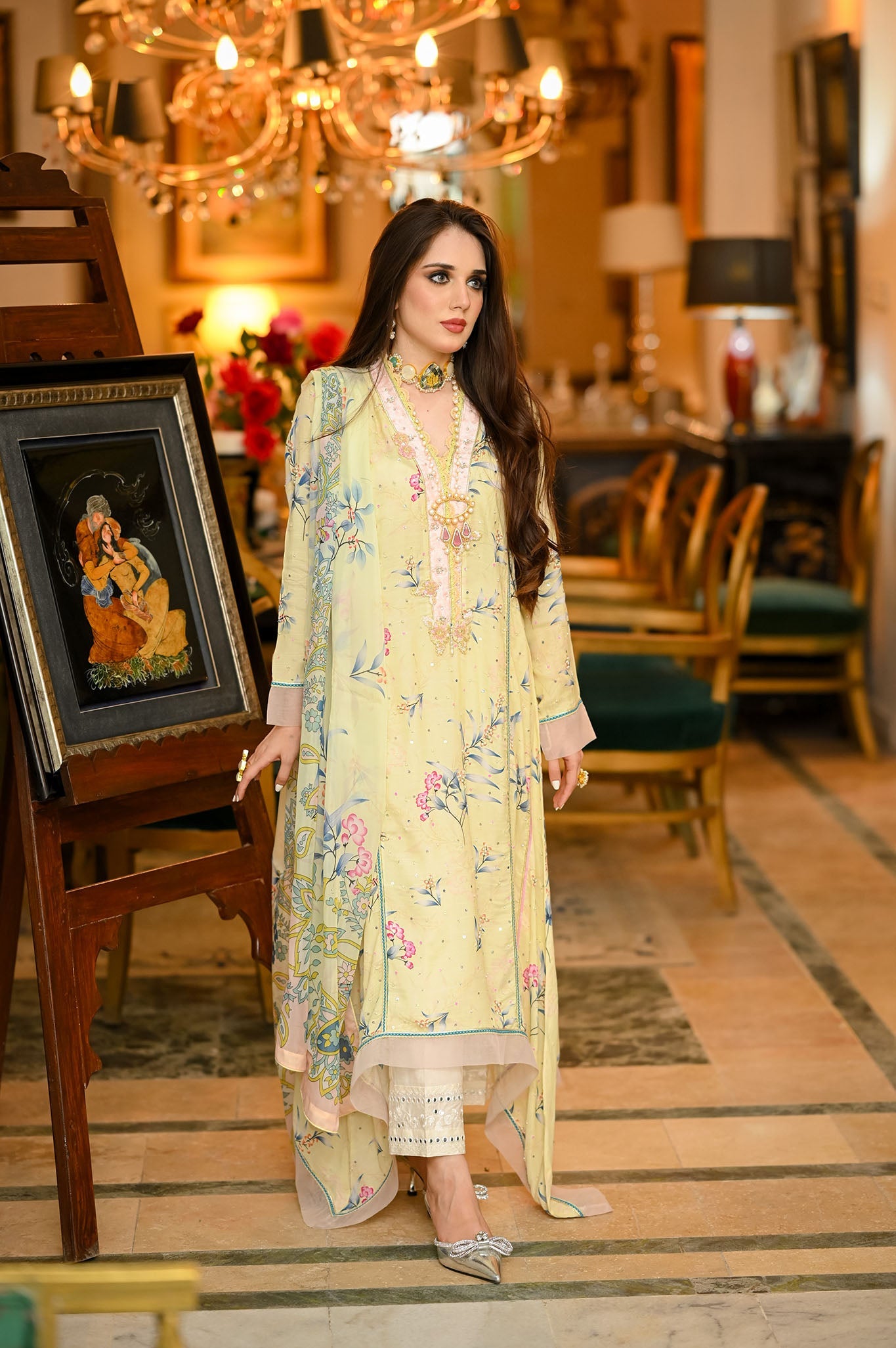 Noura Crystal, Kora, Raw Silk Dress